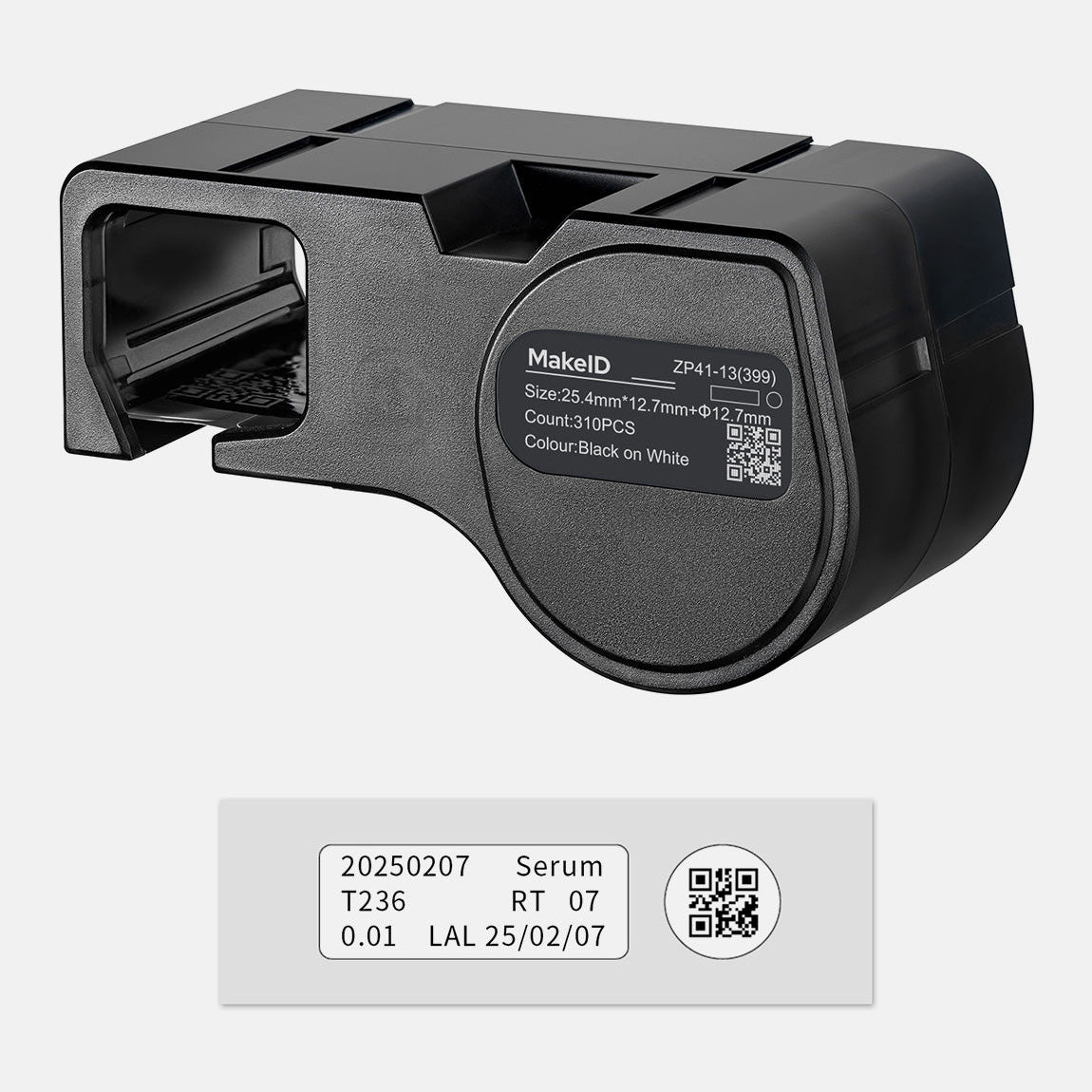 MakeID D50 ZP41-13(399) Nylon Label Cartridge Black on White For D50