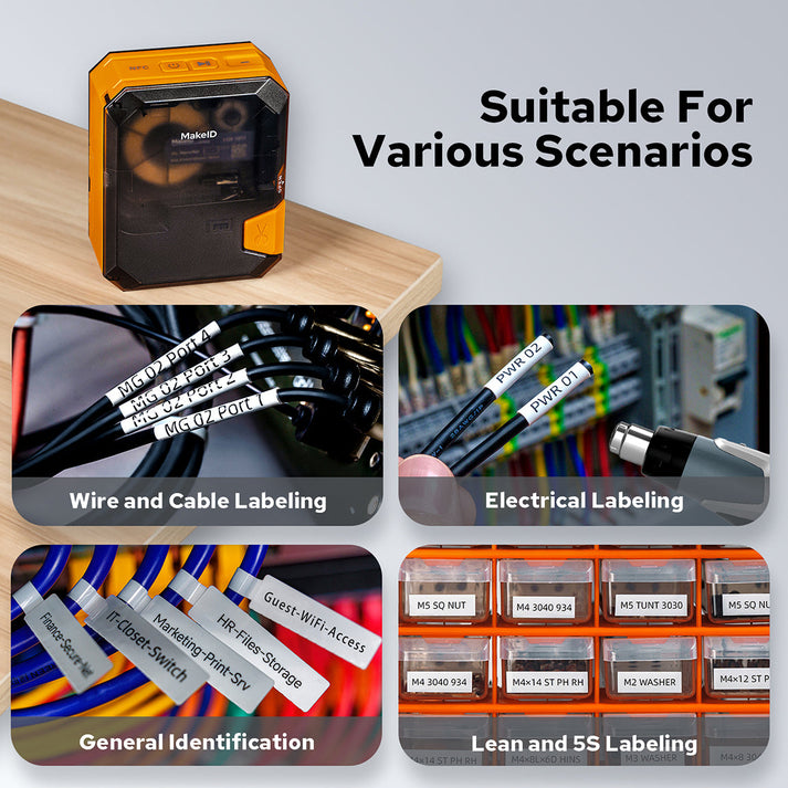 MakeID P31S Thermal Transfer Label Printer - 300DPI Bluetooth Industri