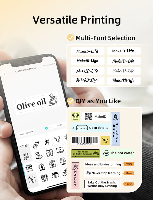MakeID L1 Best Portable Small Bluetooth Thermal & Color Handheld Label ...